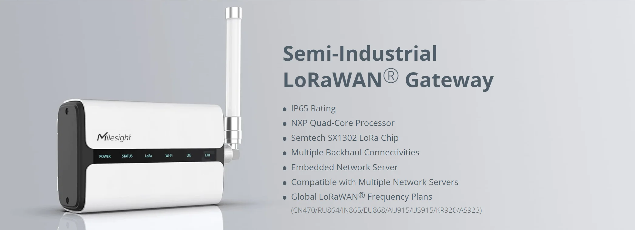 Milesight Ug65 Indoor 3g 4g Ip65 Rating 8 Channel Lorawan Gateway With ...