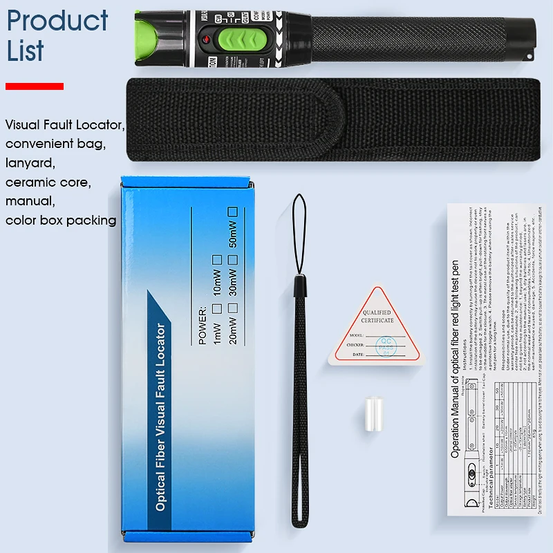 Optical Fiber Red Light Pen 20mw - Visual Fault Locator