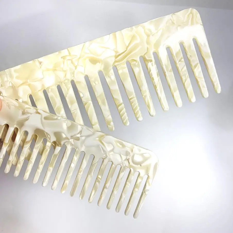 Saiyii Hot Selling Customized Pink Wide Tooth Custom Comb Cellulose ...