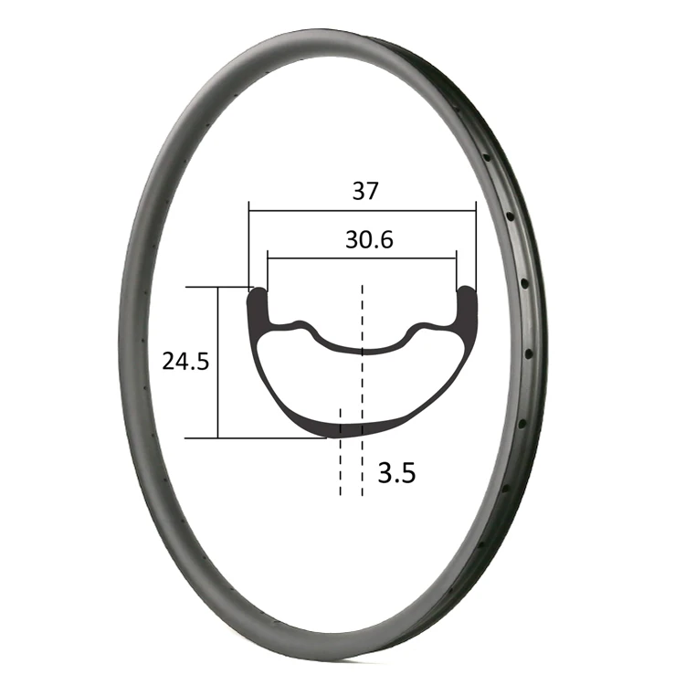 MTB Carbon Fiber Enduro Bike Rim 37mm Width Jante Vtt Hookless ...