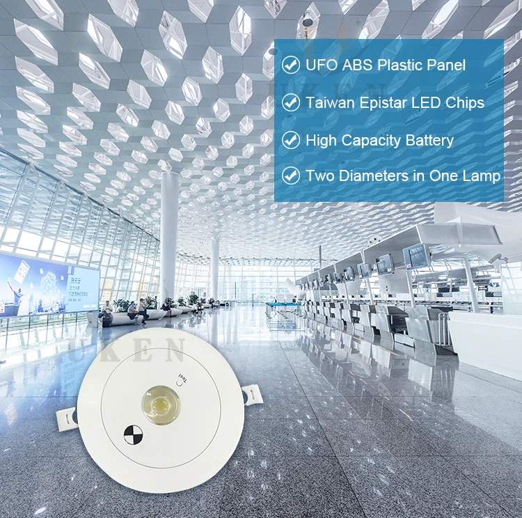 Ceiling Mounted 3W UFO Spotlight - Emergency LED Downlight