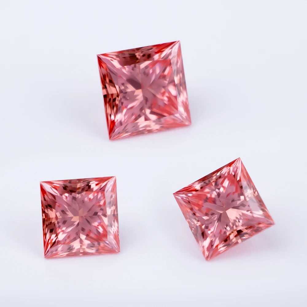 Princess Cut Loose Diamonds Pink Cvd Lab Grown Synthetic Diamonds - Buy ...