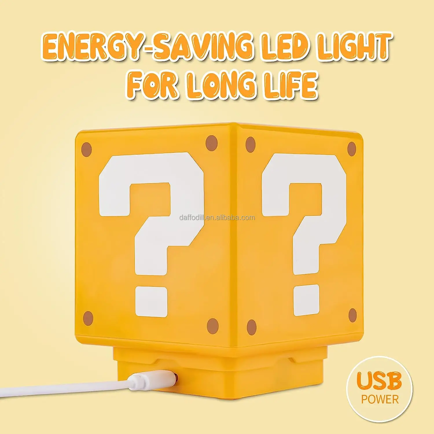 Super Mario Table Lamp For Kids Night Light Question Mark Light Led ...