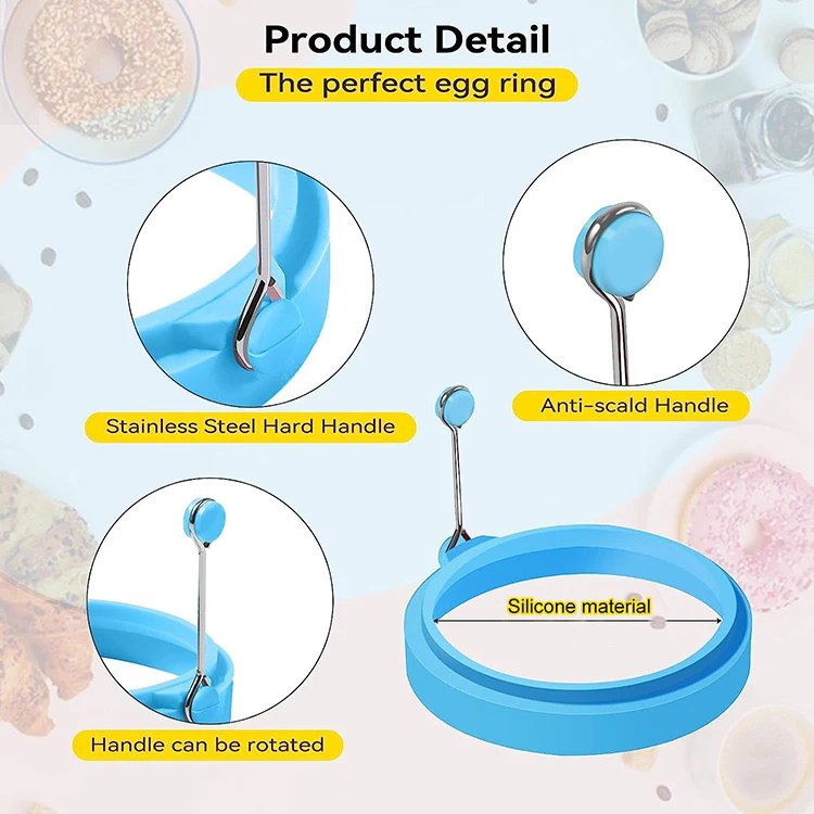 Wholesale Kitchen Pancake Rings Food Grade Non-stick Silicone Egg ...