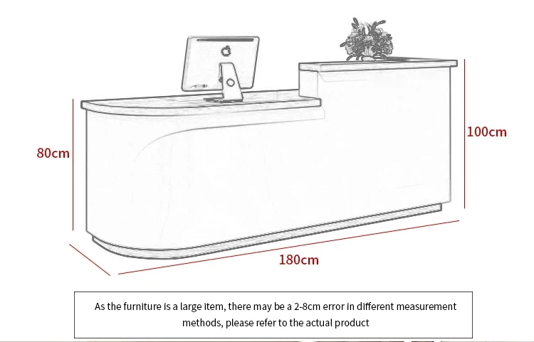 Standard Size Office Front Reception Desk Table Modern Reception Desk ...