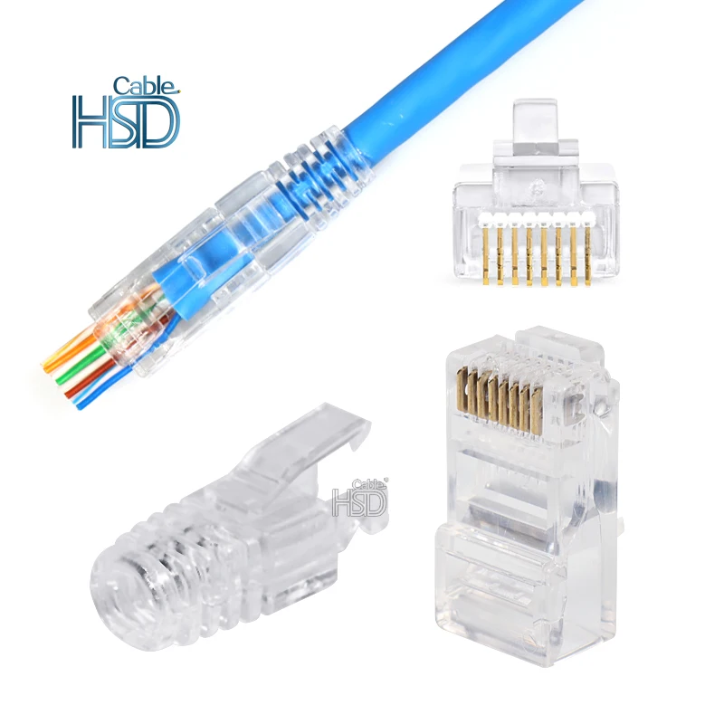 Utp Transparent Polycarbonate Rj45 Cat5/cat6 Pass Through Connector ...