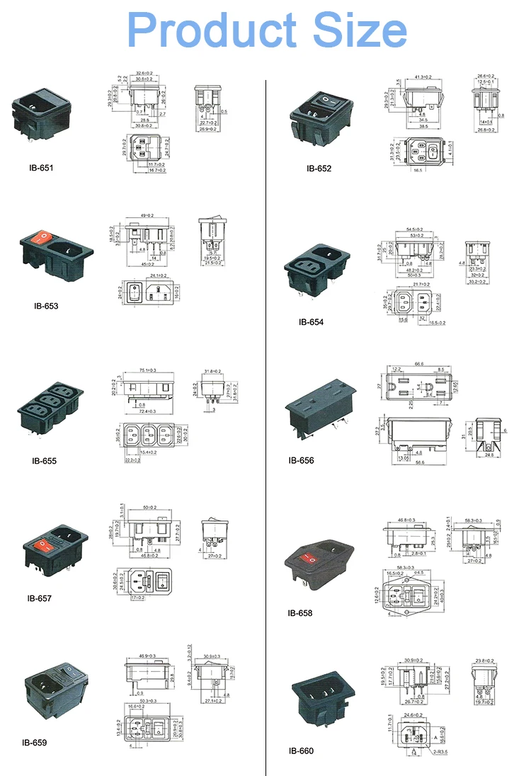 16a 250v Female Socket With Fuse And Switch Male Ac Power Socket Ac ...