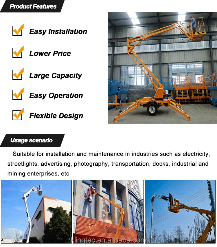 Towable Telescopic Arm Articulated Spider Lift Man Lift For ...