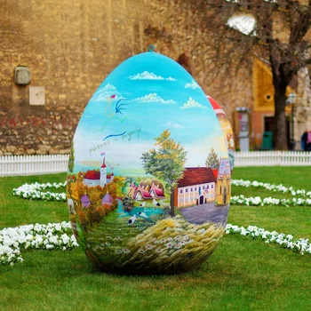 Easter Holiday Props Large Fiberglass Resin Colorful Easter Eggs For ...