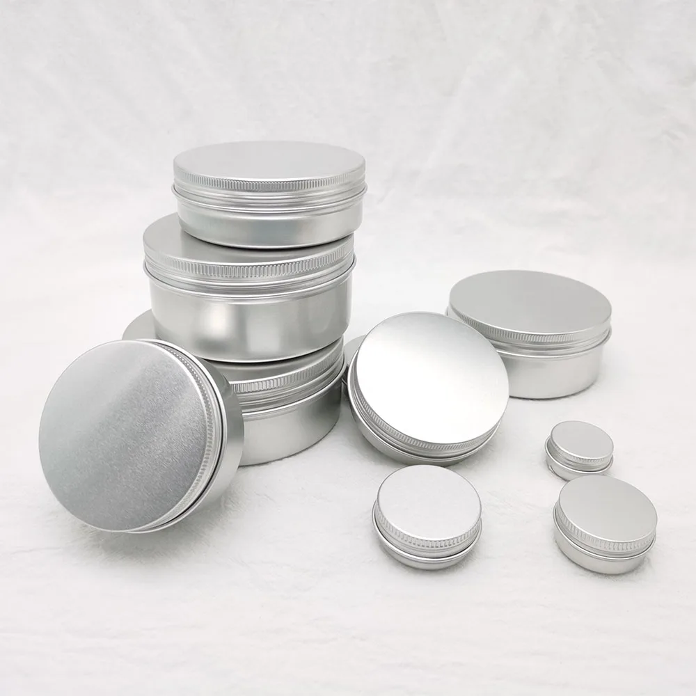 Wholesale Empty Silver Aluminum Tins Cans Round Candle Spice Tins Cans ...