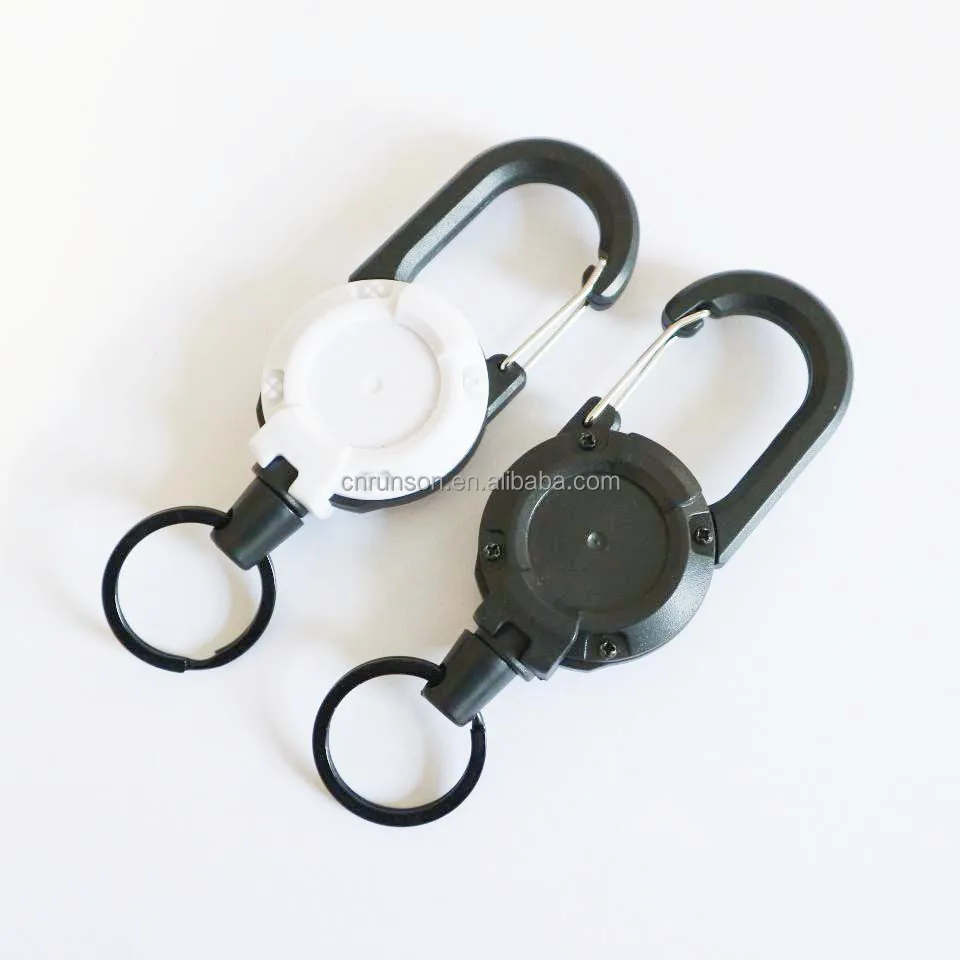 High Quality Carabiner Retractable Heavy Duty Steel Reel Key Chain For ...