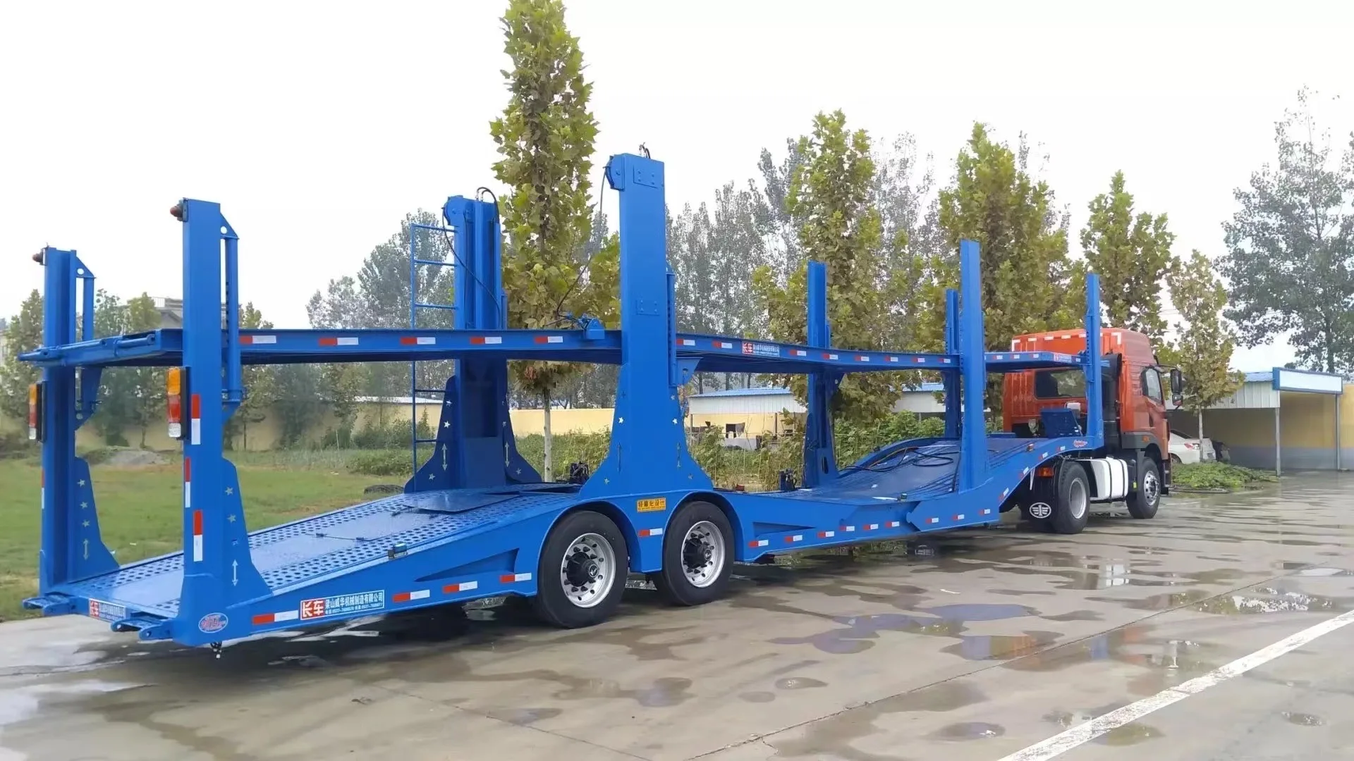15m Heavy Duty 2 Floors 2 Axle 5-8 Cars Transport Car Trailer Carrier ...