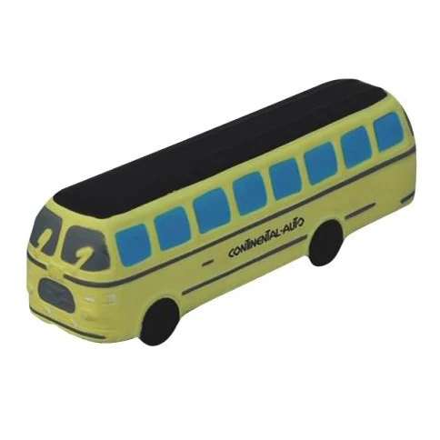 Soft PU School Bus Stress Ball - Foam Coach Bus Squeeze Toy