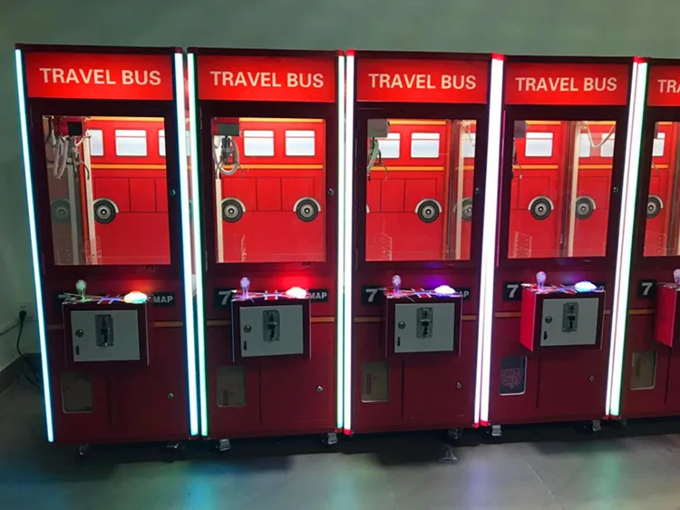 Luxury Uk Style Travel Bus Claw Crane Game Color Toy Catcher Machine ...