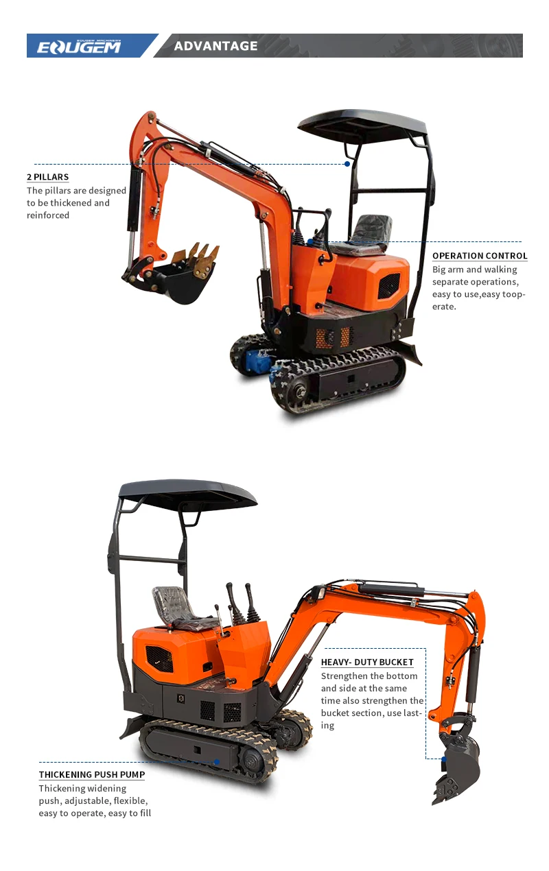 1ton Hydraulic Euro5 Engine Agricultural Mini Excavator With ...