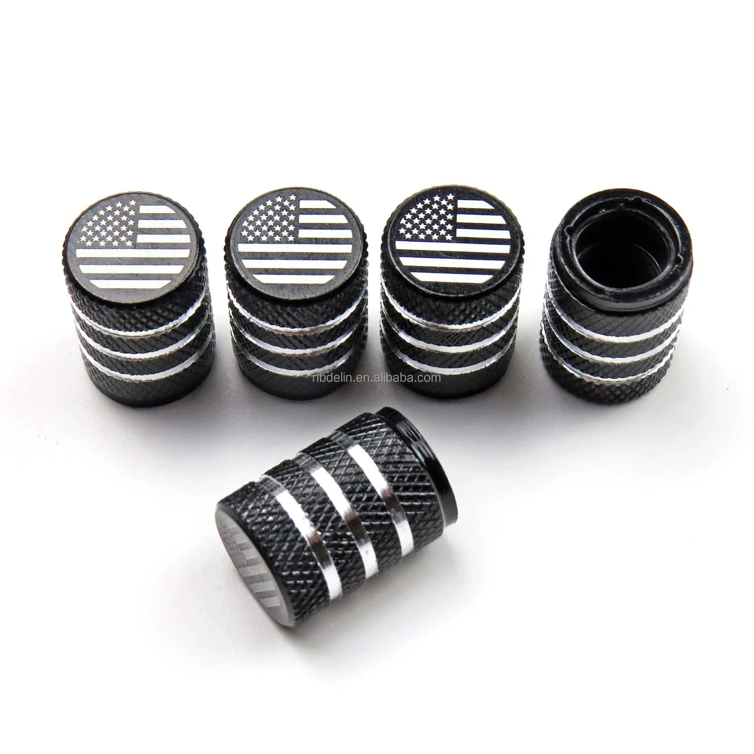 American Flag Tire Valve Stem Caps - Corrosion Resistant Aluminum ...