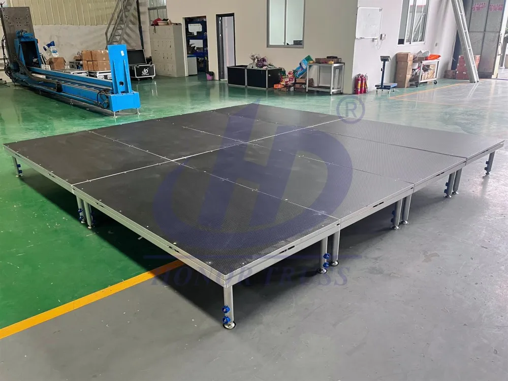 Portable Aluminum Stage with Adjustable Height for Mobile Lighting ...