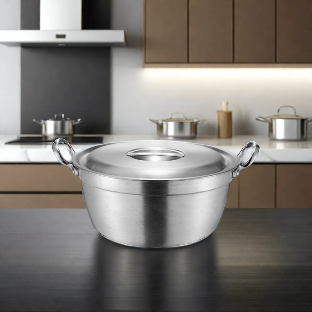 Sandwich Bottom-Large Aluminium Cooking Pots - Durable & Versatile