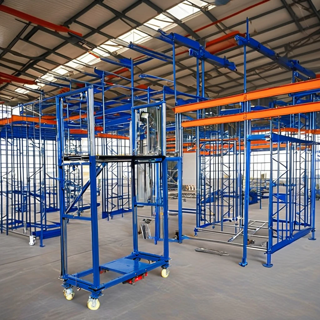 Adjustable Portable Electric Scaffold Ladder Industrial Style Steel ...