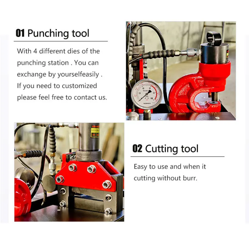 Manual and Efficient Hydraulic Busbar Machine for Cutting, Bending, and ...