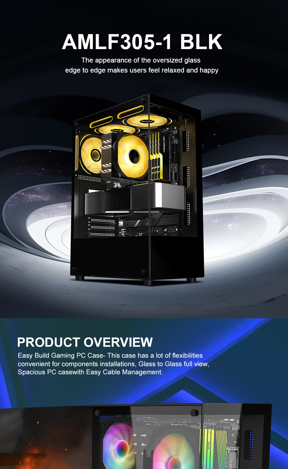 Customization Aluminum Alloy Atx Gaming Computer Case Full View Side ...