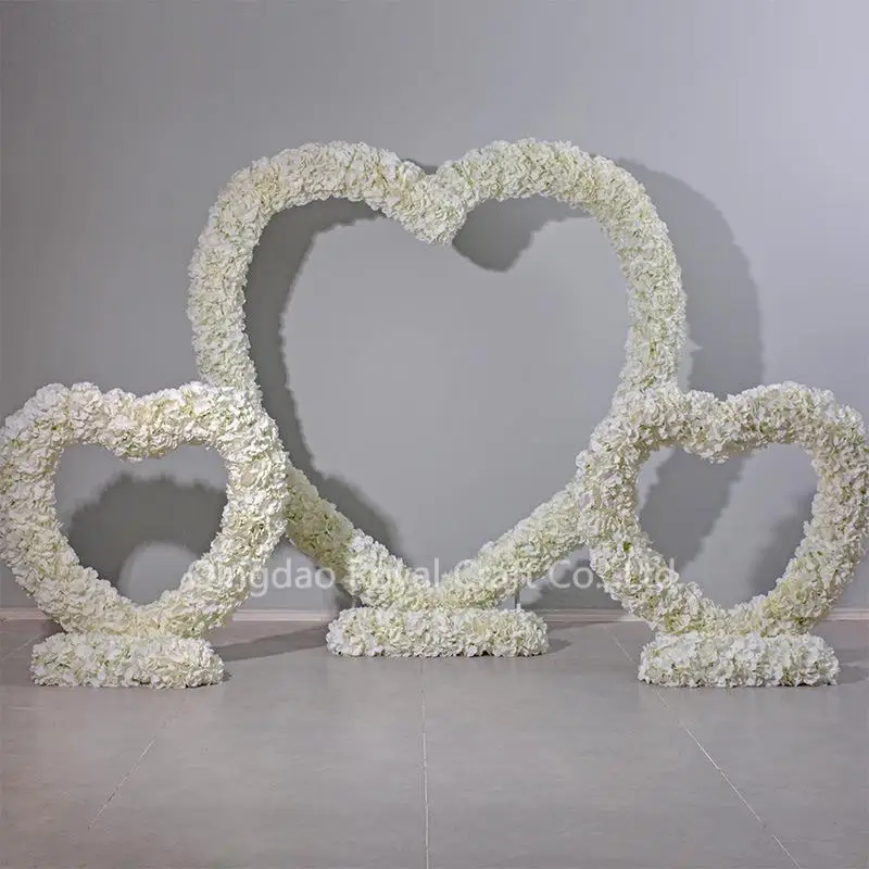 Customized Artificial Heart Flower Arch in Red & White for Romantic ...