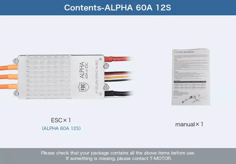 T-motor Alpha 40a 6s Lv Power Dedicated Brushless Esc Speed Controller ...