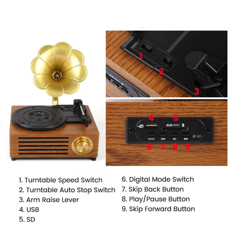 Vintage Charm with Modern Functionality - Starnic Record Player