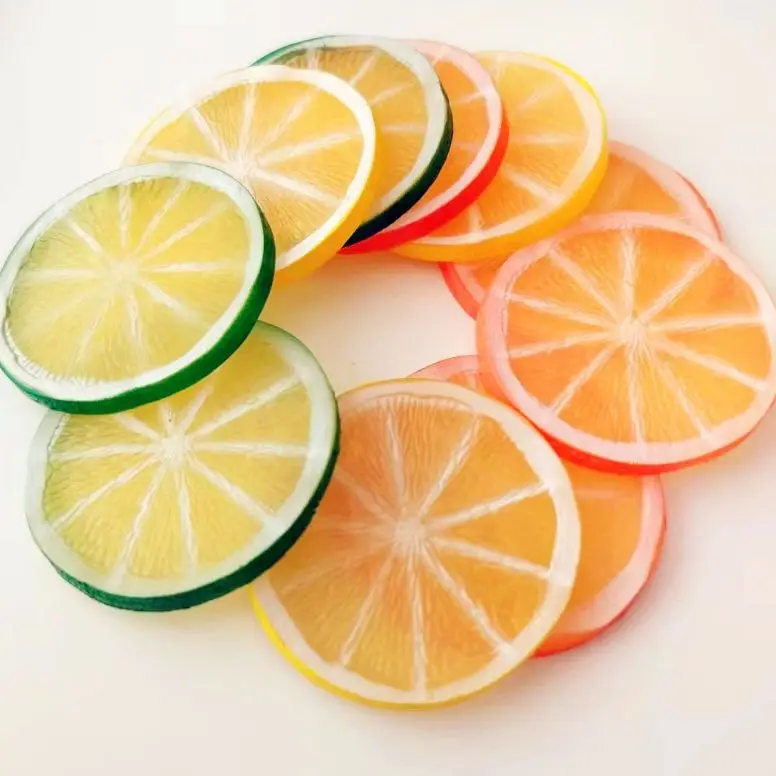 Simulating Pvc Solid Lemon Slice Yellow Orange Green Fruit Model ...