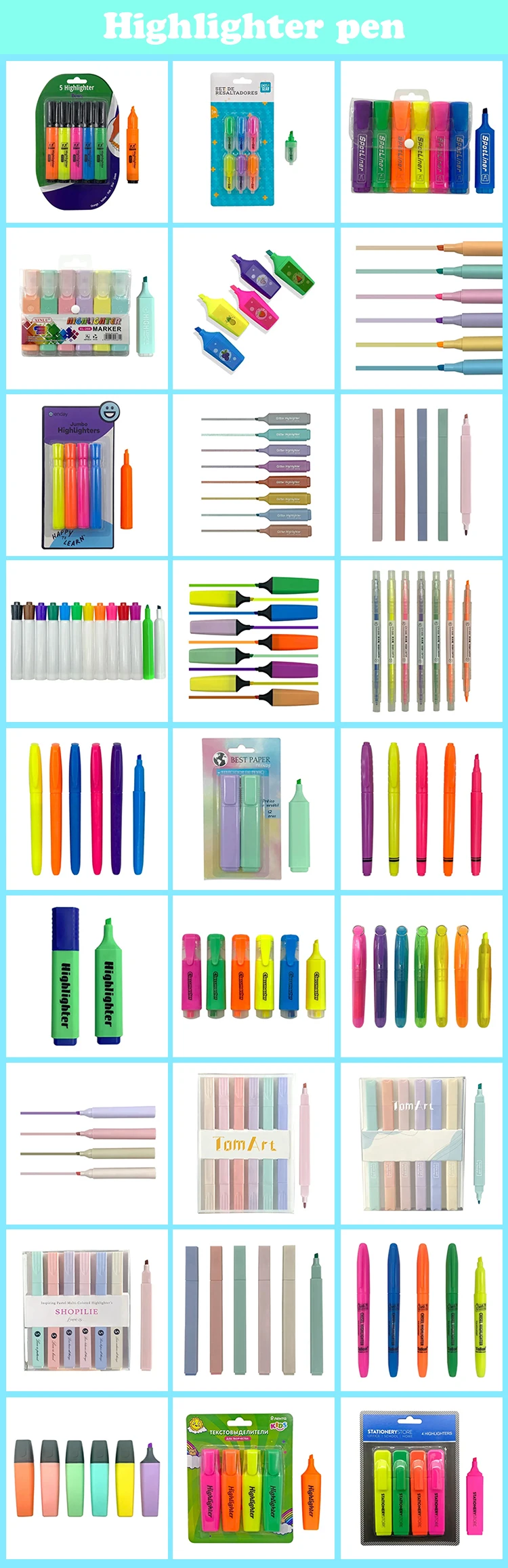 Professional Suppliers Eco Friendly 8 12 24 36 Colored Gel Highlighter ...