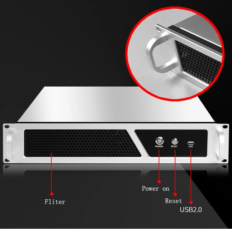 Industrial 2U Rackmount Server Case with ATX Support & HDD Slots