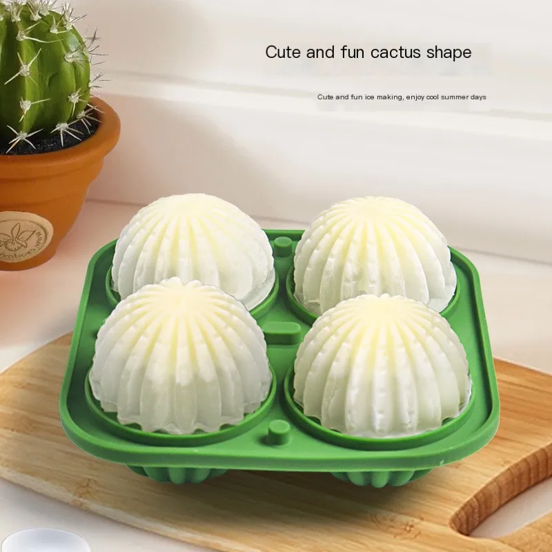 Flexible Silicone Ice Cube Tray 3d Cactus Shape Ice Cube Mold Tray With ...
