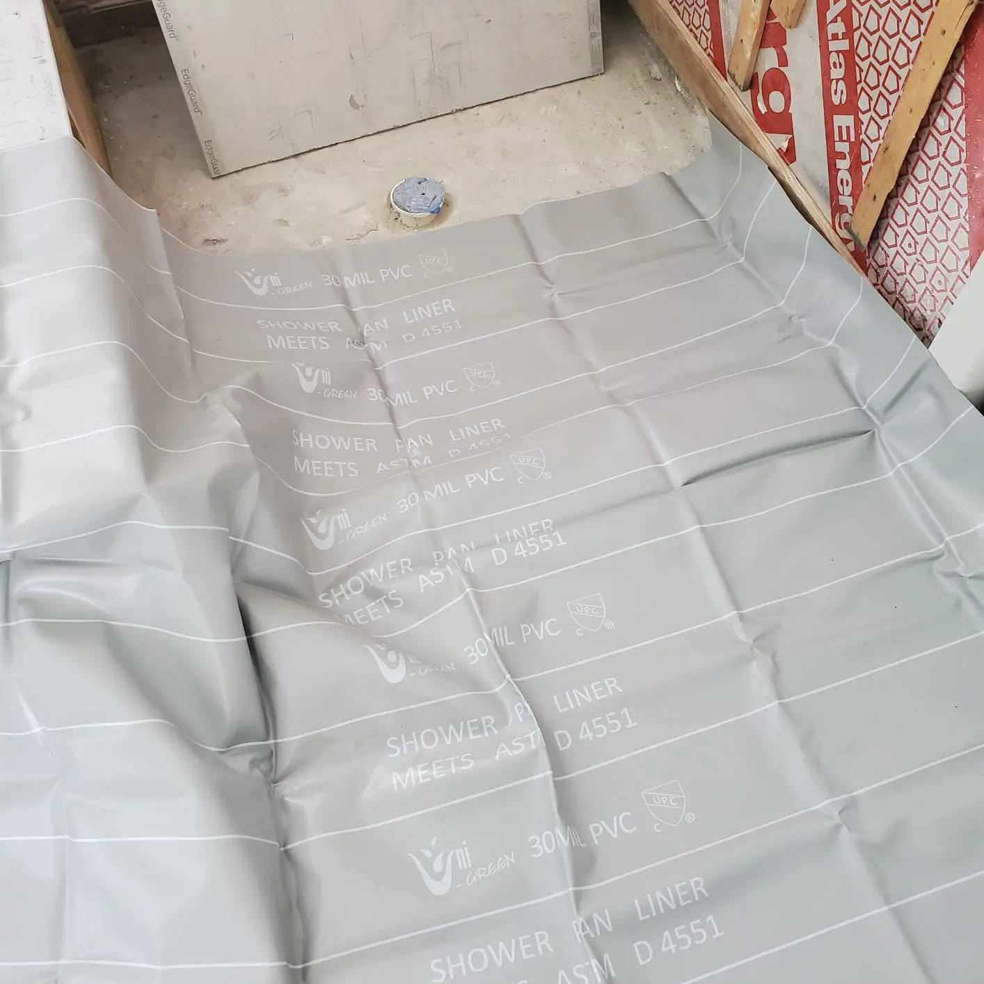 200 Sqft 5 X 40 Ft Factory Price 30 Or 40 Mil Shower Pan Liner Pvc ...