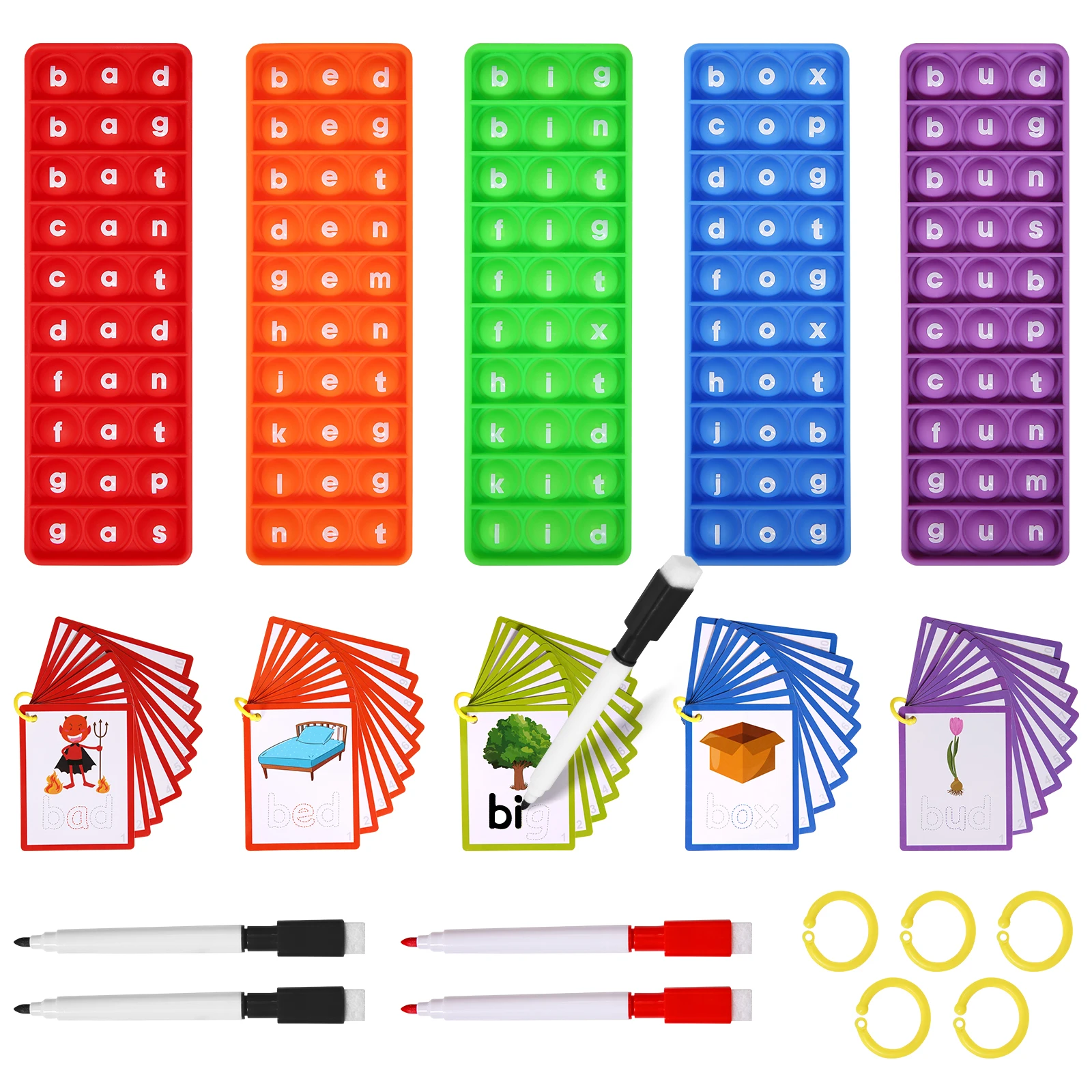 Word Pop CVC Words Games ,Phonics Game Reading Writing Erasable Flash ...