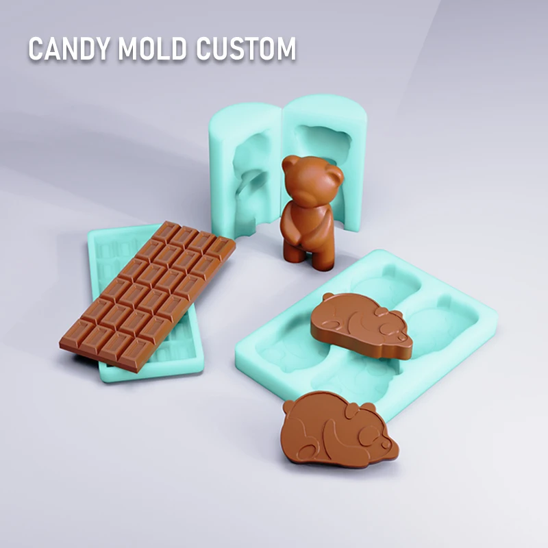Custom Gummy Chocolate Bar Hard Candy Silicone Mold Round for Candy ...
