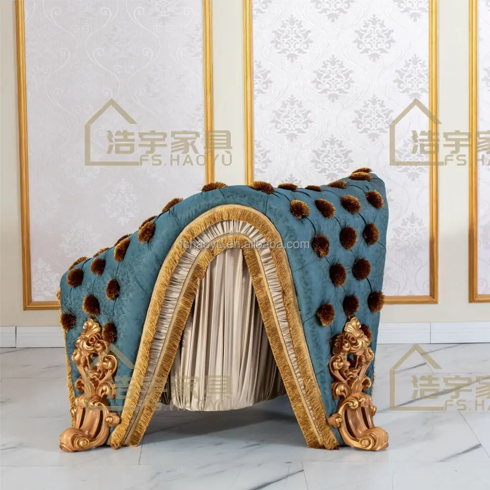 European Style Home Furniture Luxury Curved Sofa Chairs Premium Europe ...