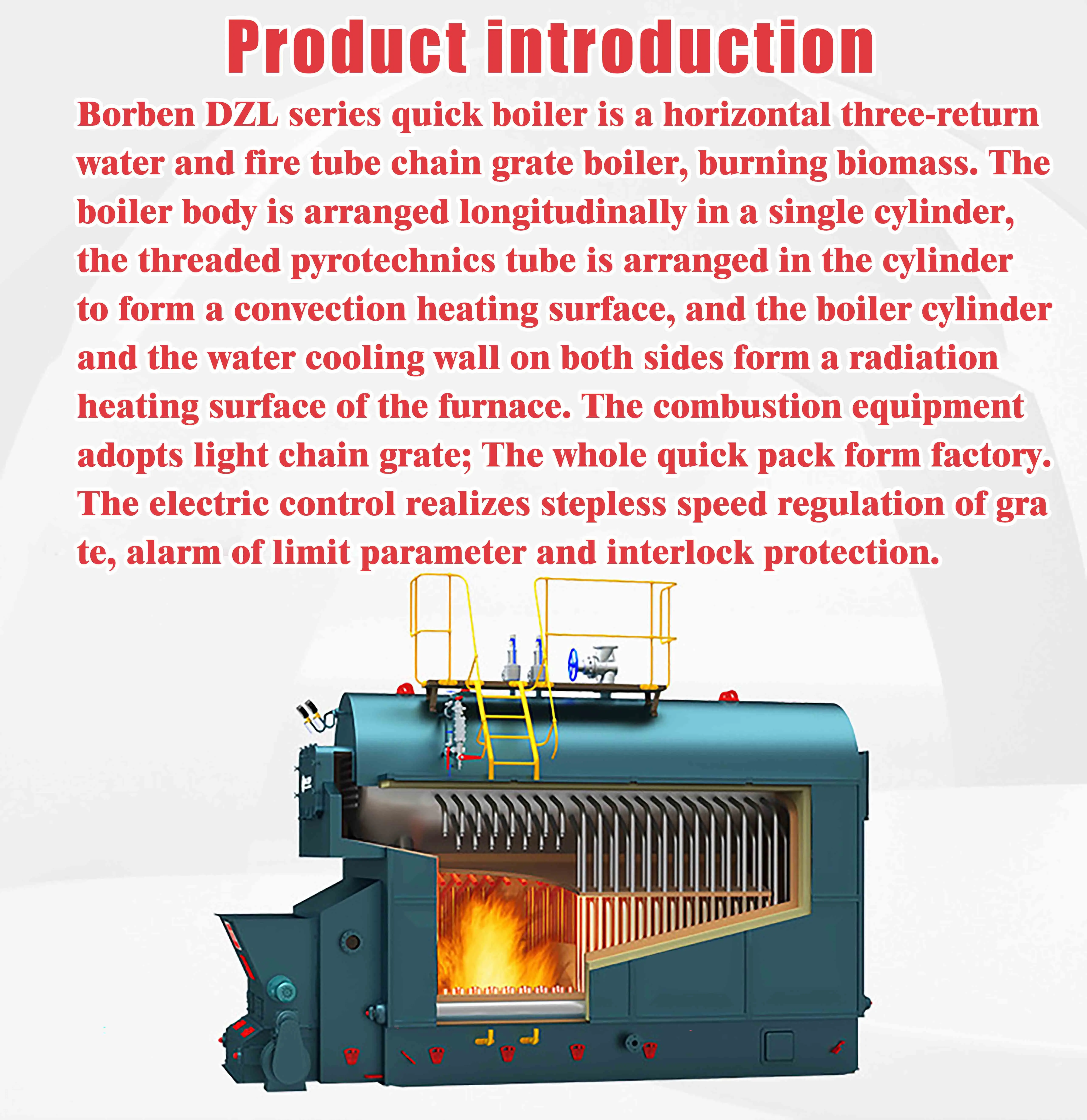 2 Tons Biomass Steam Boiler Particle Chain Grate Steam Boiler Generator ...