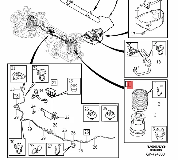 Volvo XC60 XC90 V90 Air Suspension Springs - OEM Quality