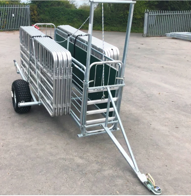 Galvanized Cattle Sheep Panel Trailer As Portable Yard - Buy Trailer ...