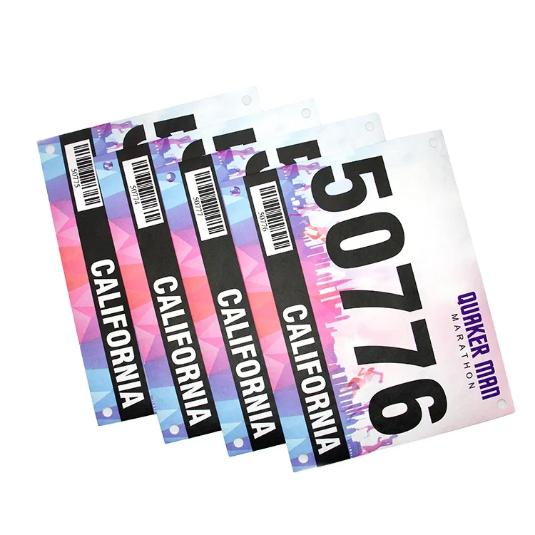 Custom Sports Number Bib Tyvek Paper Cloth Customized Athletic Number ...