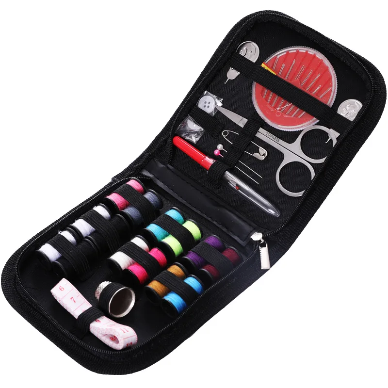 Portable Sewing Tool Set Needle Wire Thread Scissor Tape Measure Box ...