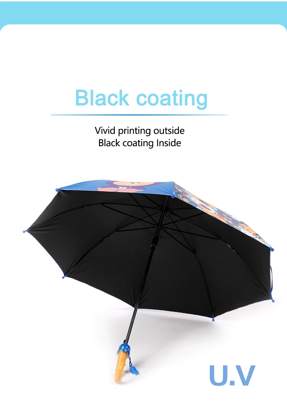 RST Lovely Ice Cream J Handle Black Coating Sun & Rain Umbrella