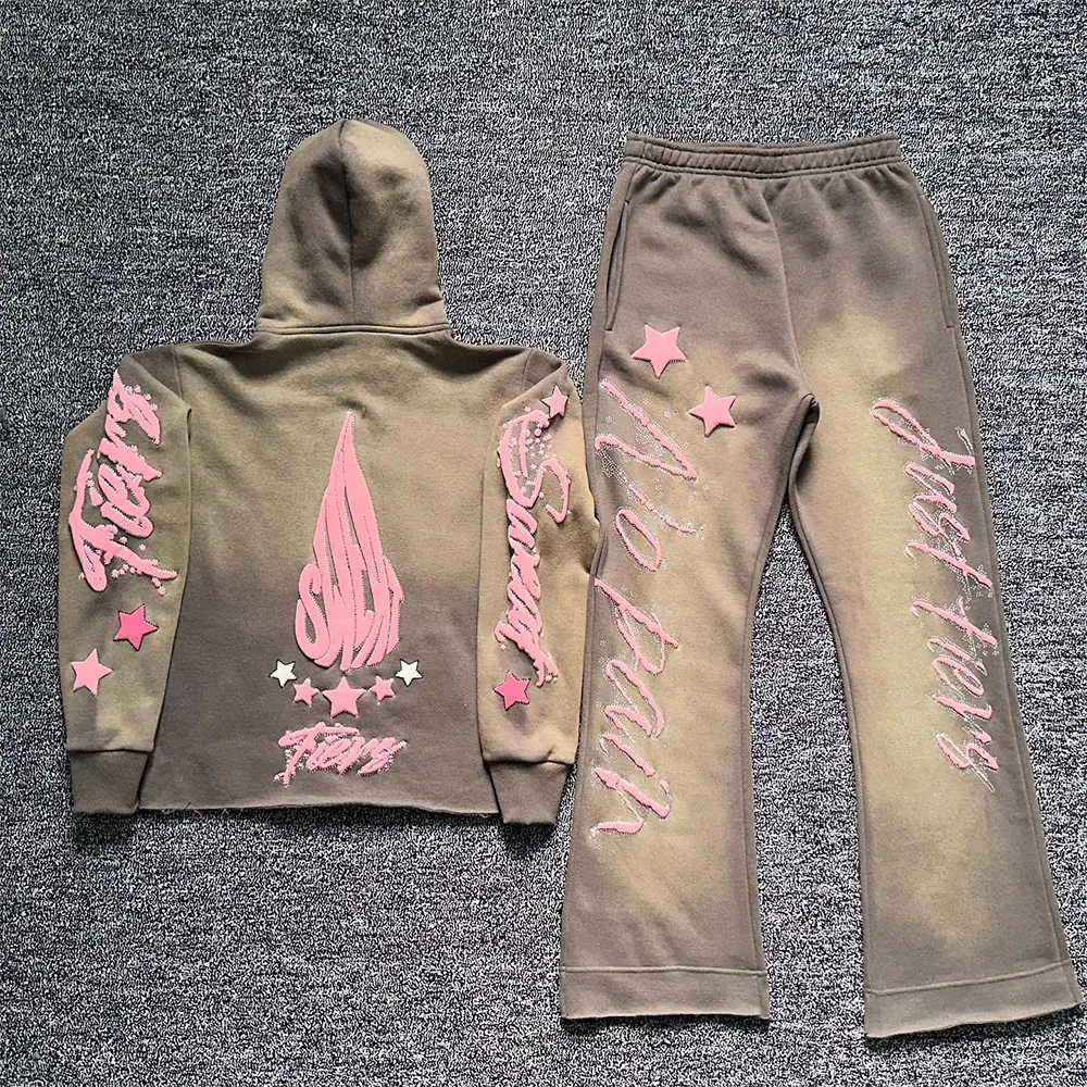 Shop High Quality Acid Wash Vintage Flared Sweatsuit Set