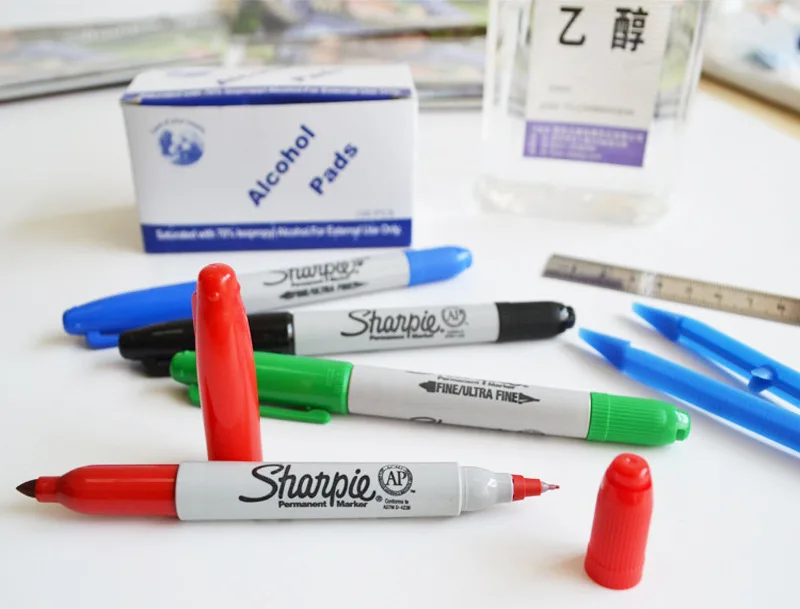 4 Colors Sharpie 32000 Fine Marker Pen Twin Tip Markers Quick Dry Ink ...