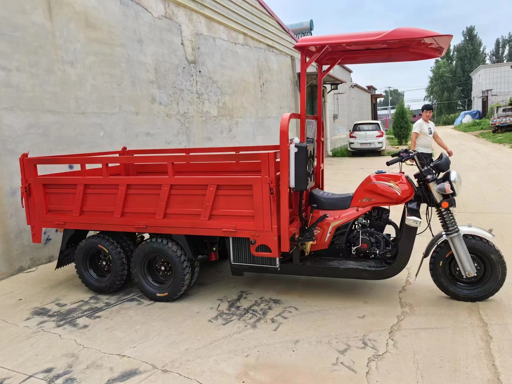 2 Tons Gasoline Motorcycle Tricycle Cargo 9 Wheel Tricycle 1-3tons ...