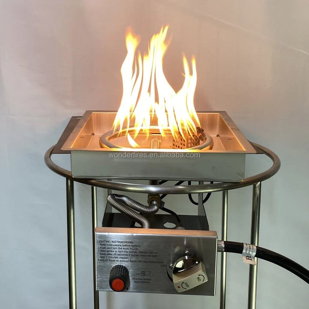 Promo 300 Mm Stainless Steel Square Gas Fire Pit Burner - Buy Outdoor ...