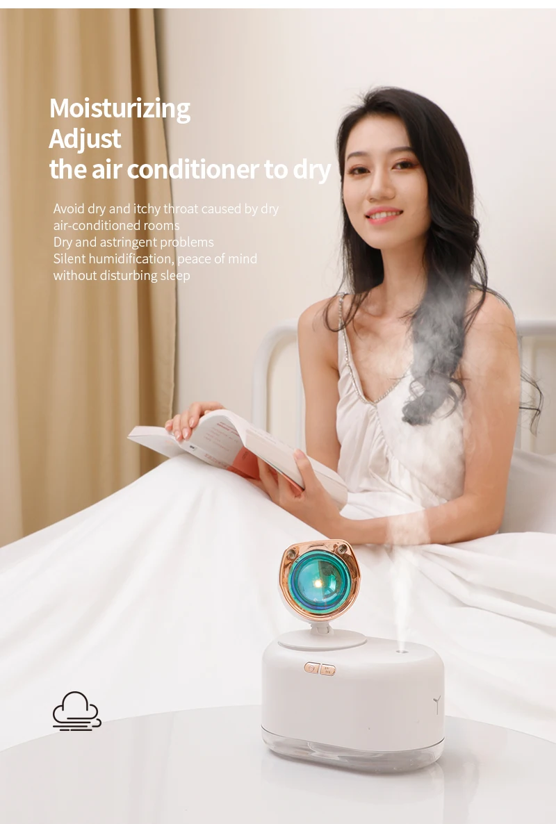 Sunset Light Humidifier 300ml Sunset Projection Air Humidifier Portable ...