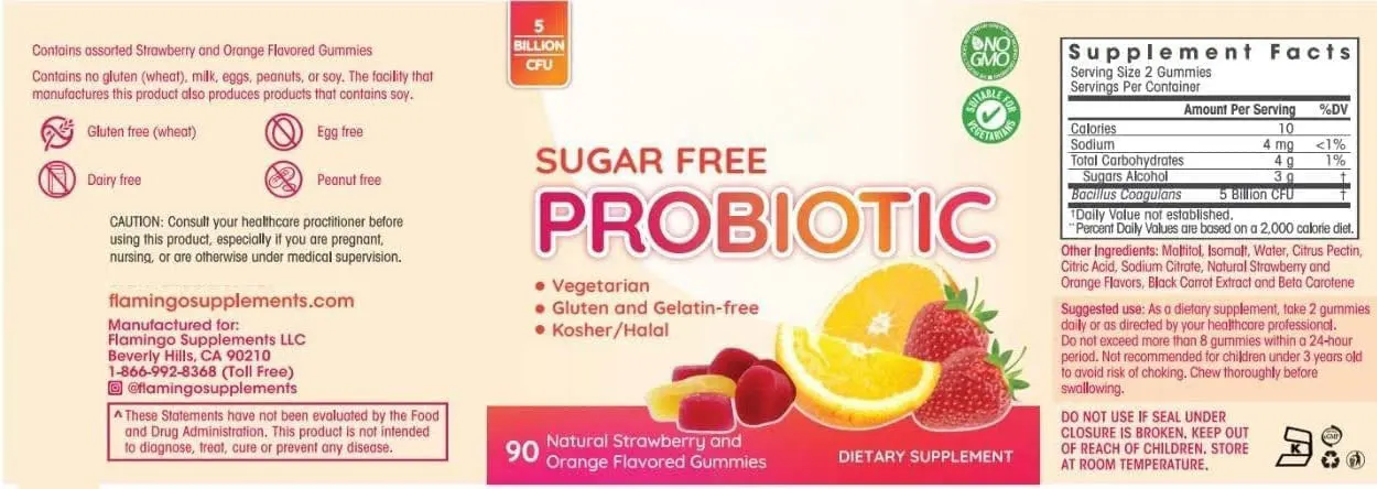 Support Customization Sugar Free Gummies Probiotic Gummy Improve Gut ...