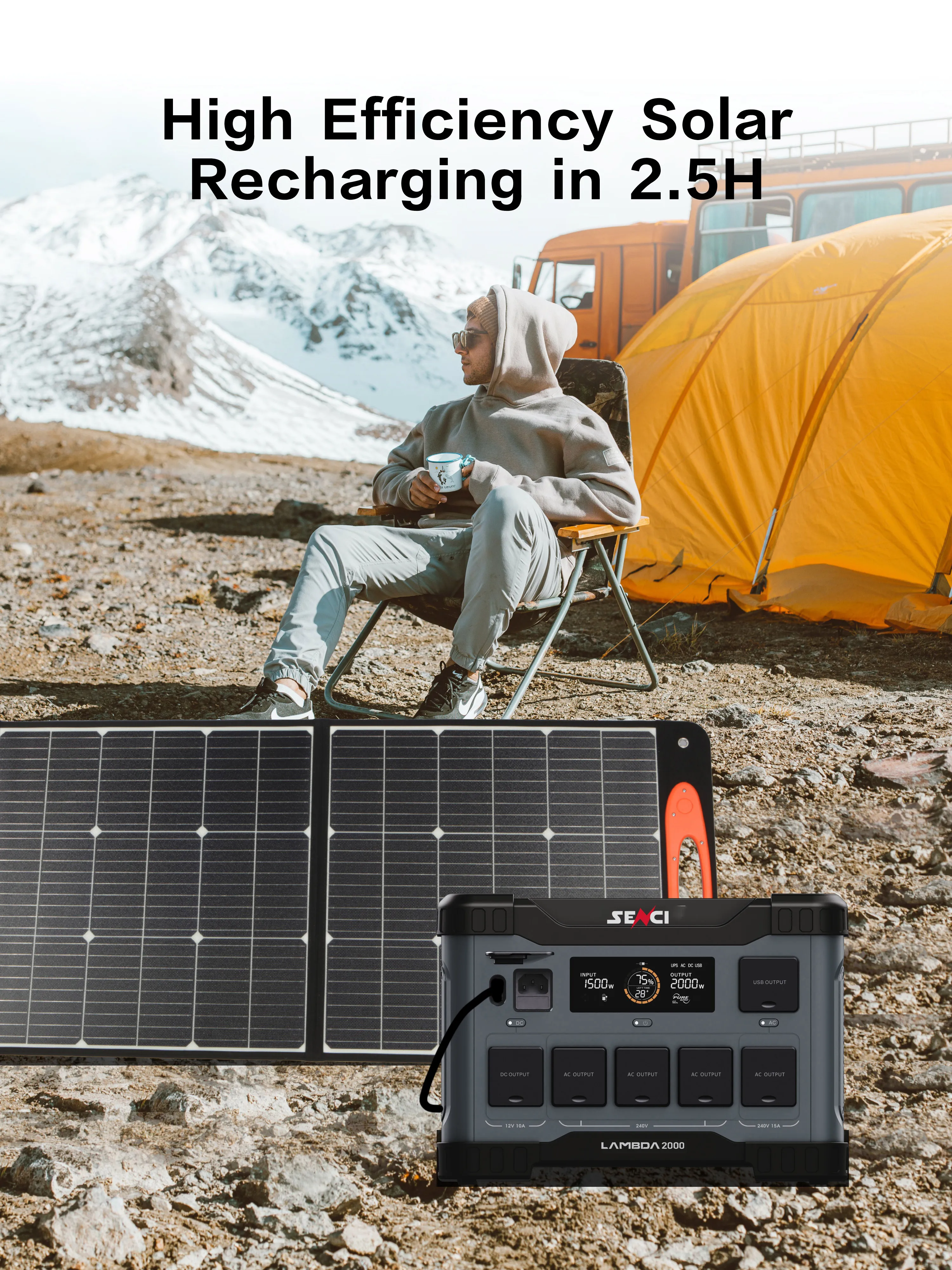 Senci 2000w Solar Generator 1843wh Lifepo4 Rechargeable Battery ...