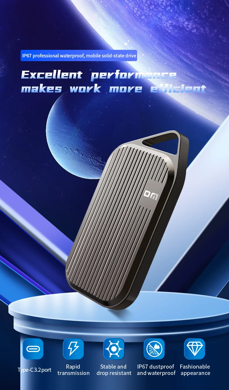 DM FS2000 USB3.2 GEN 2 External SSD - 2000mb/s Transfer Speed
